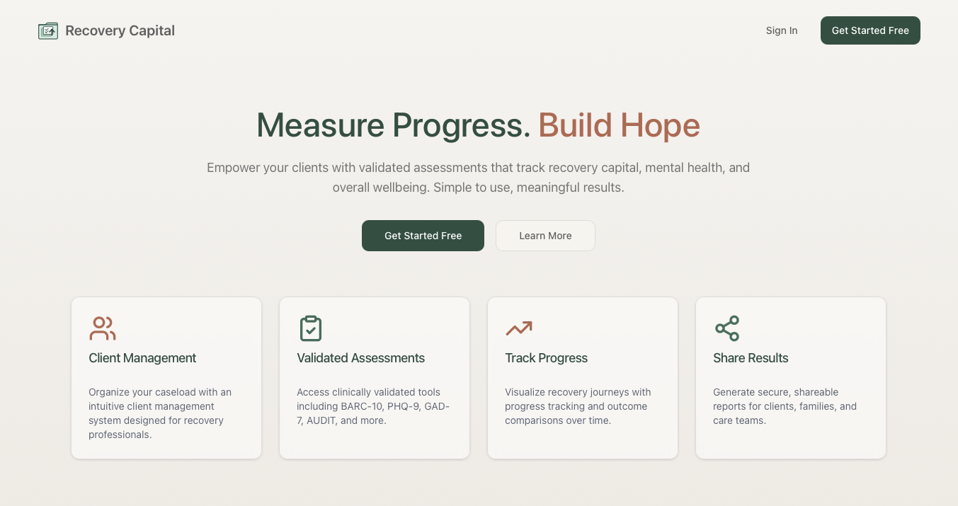 Recovery Capital Measurement Tool